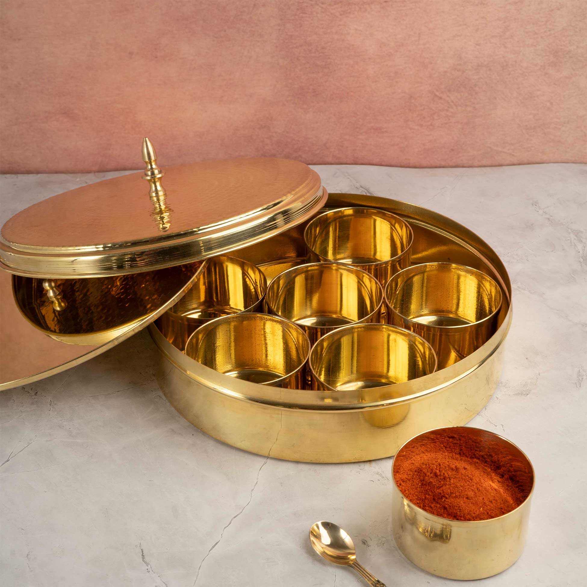 Dhatu Brass Masala Dabba | Kitchen Essential