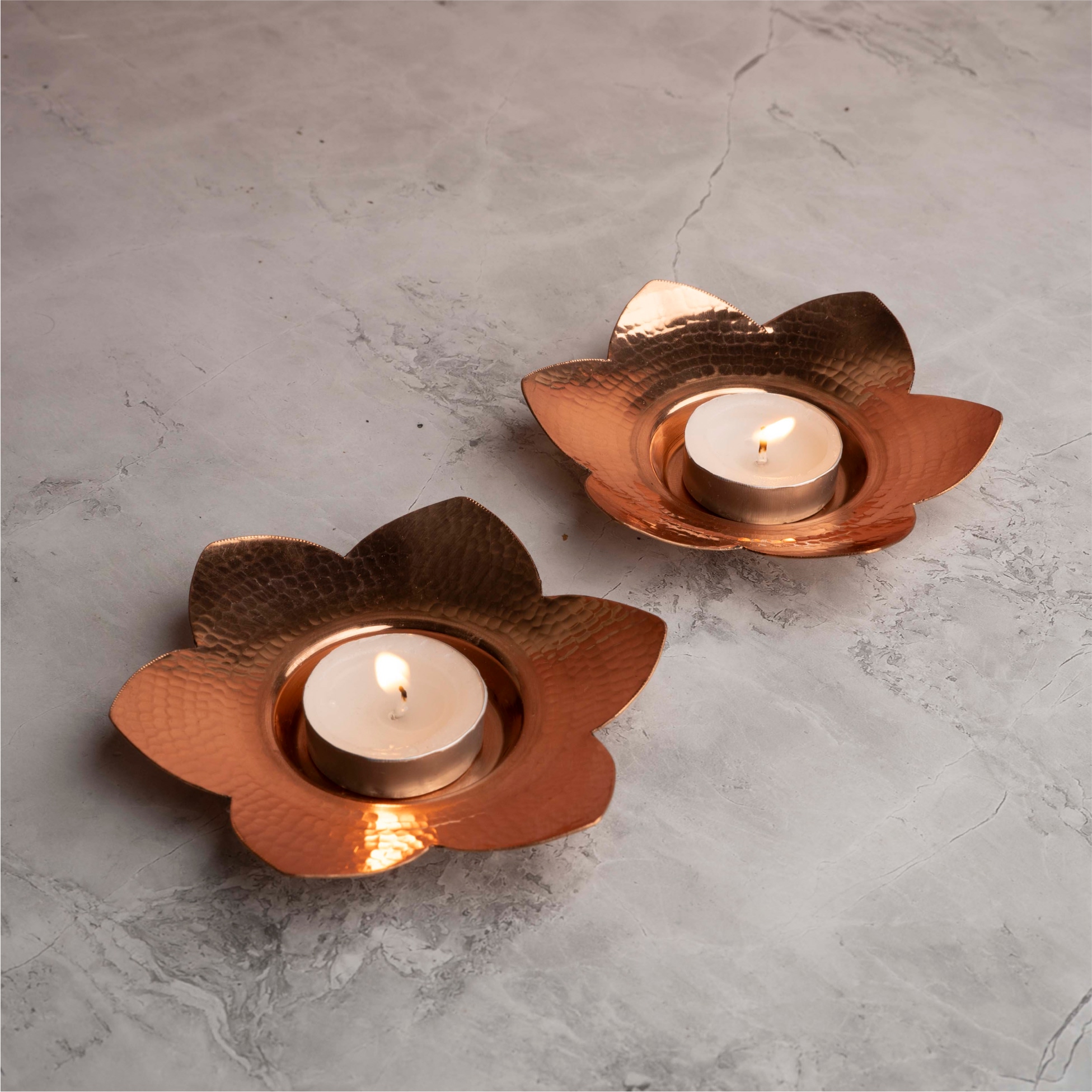 Dhatu Handcrafted Copper Candle Holder Set | Gifting | Decor