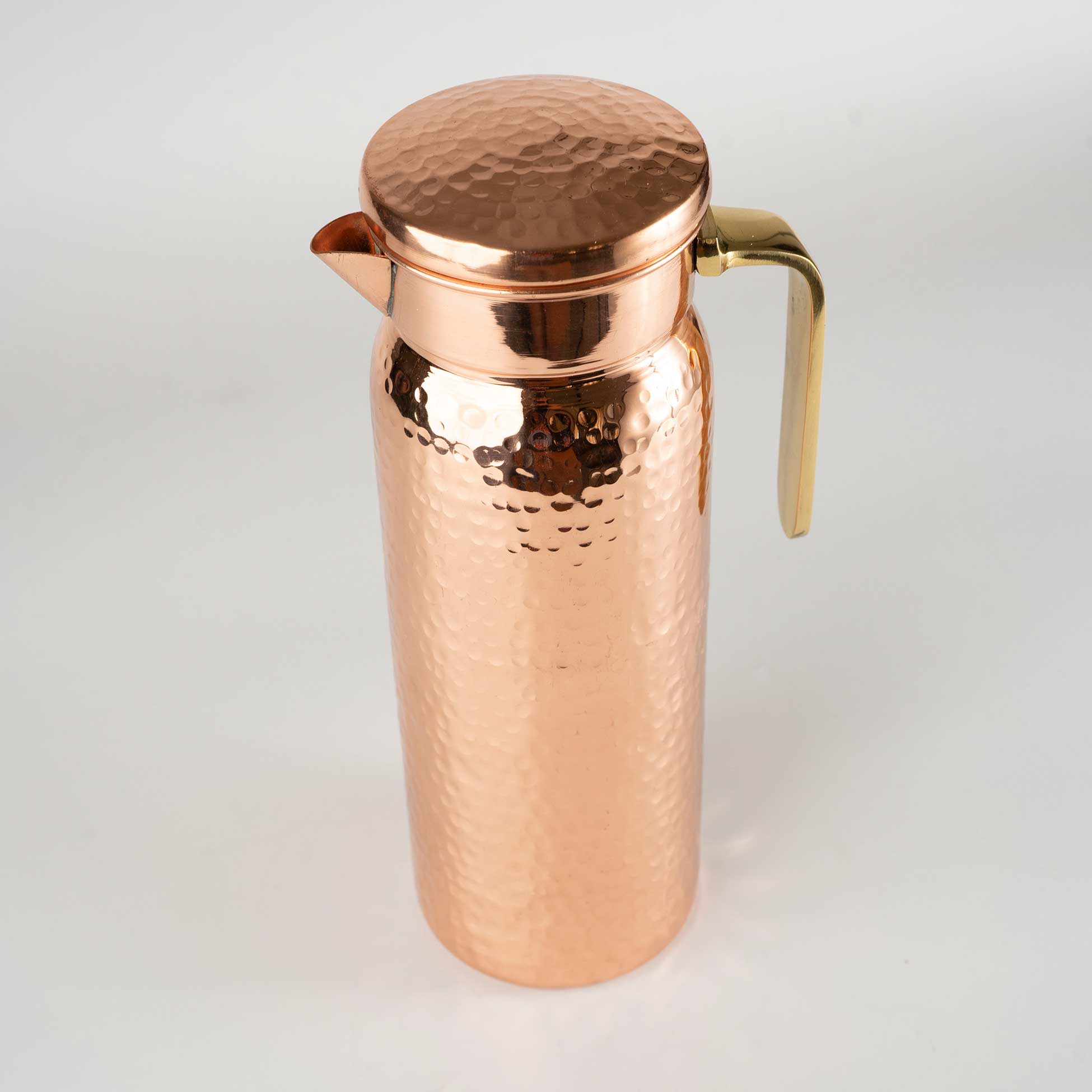 Handcrafted Hammered Copper Water Jar with Lid – Traditional Elegance ...