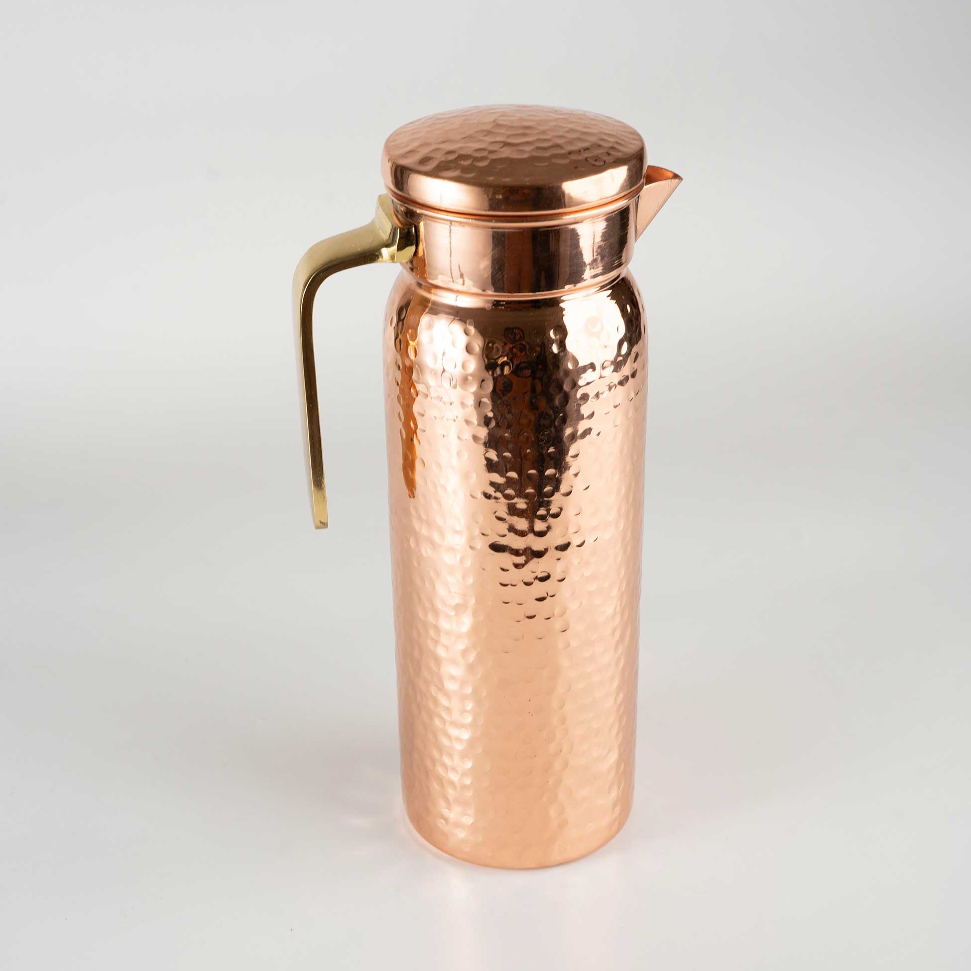 Handcrafted Hammered Copper Water Jar with Lid – Traditional Elegance ...