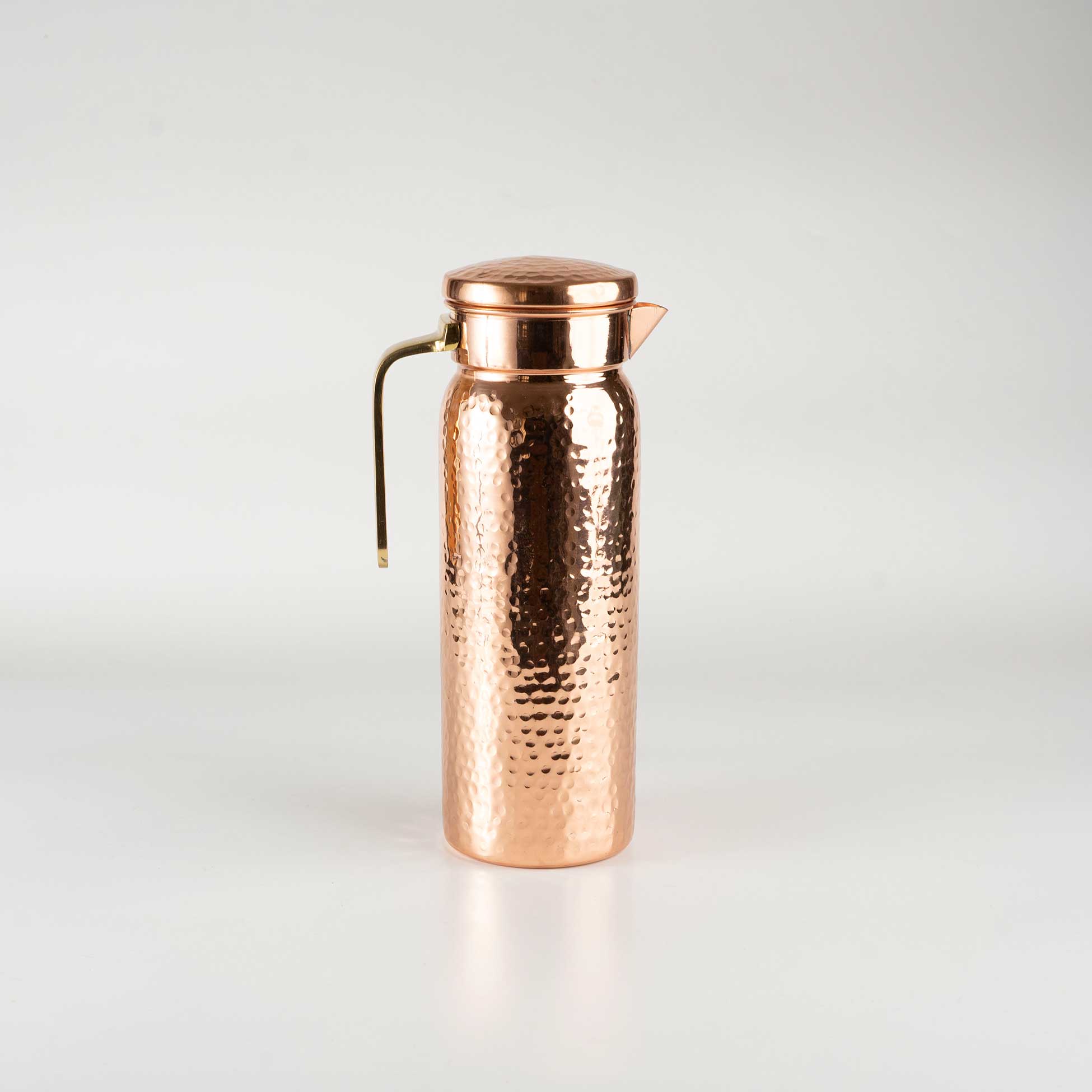 Handcrafted Hammered Copper Water Jar with Lid – Traditional Elegance ...